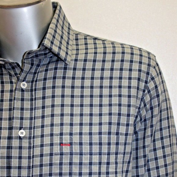 Rufus | Shirts | Mens Rufus Grey Navy Plaid Button Down Long Sleeve ...